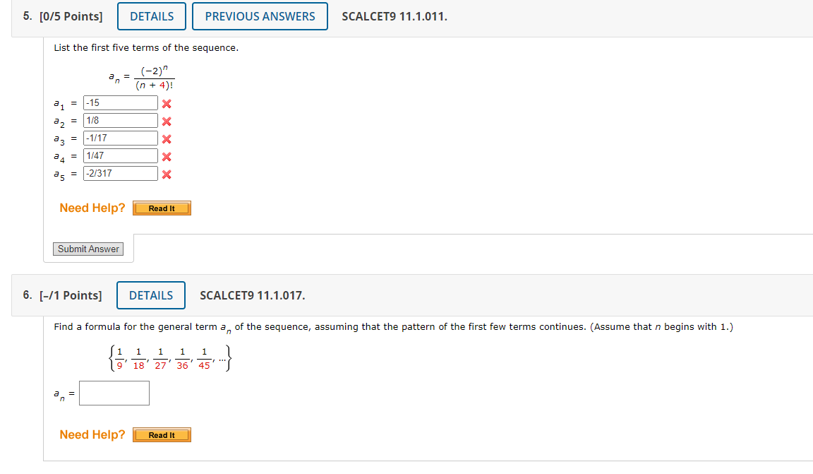 Solved List the first five terms of the sequence. | Chegg.com