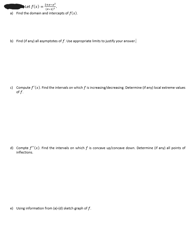 Solved Let F X 2 X X2 X 1 2 A find The Domain And