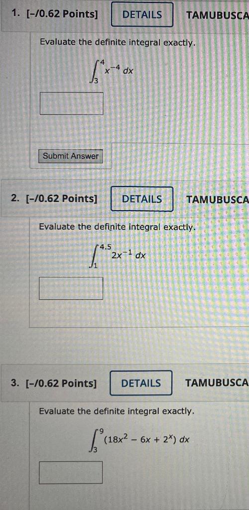 Solved Evaluate the definite integral exactly. ∫34x−4dx | Chegg.com Solved Evaluate the definite integral exactly. ∫34x−4dx | Chegg.com