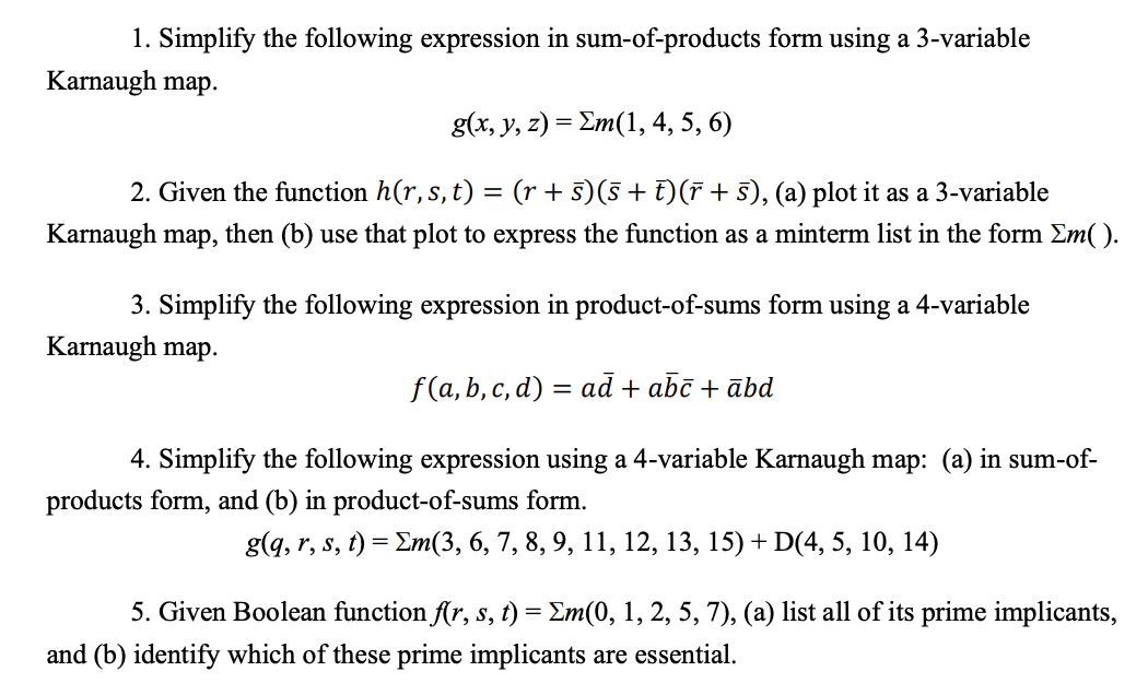 Solved 1. Simplify the following expression in | Chegg.com