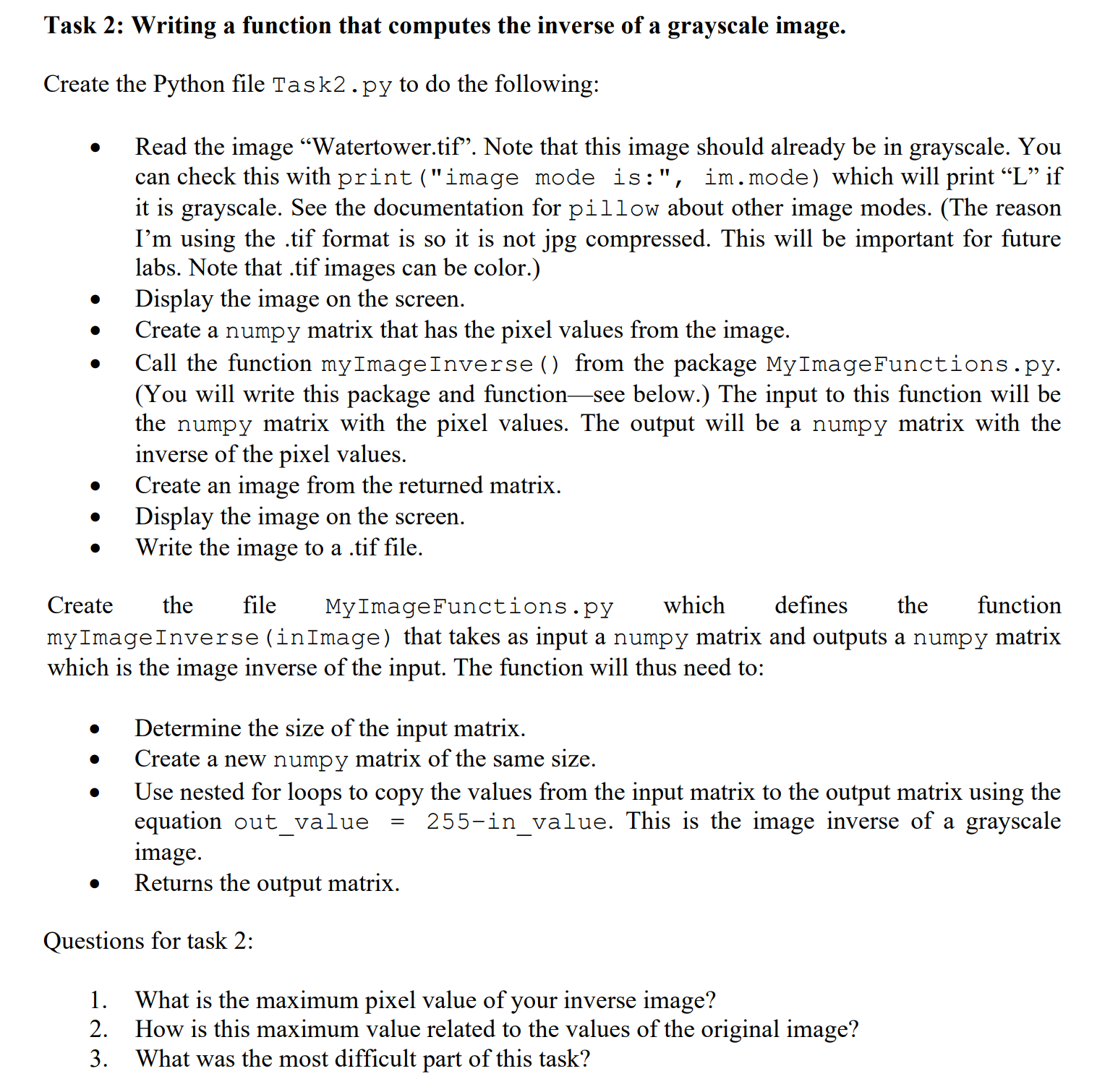 Solved Task2.py \# Import pillow from PIL import Image, | Chegg.com