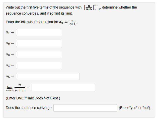 Solved Write out the first five terms of the sequence with, | Chegg.com