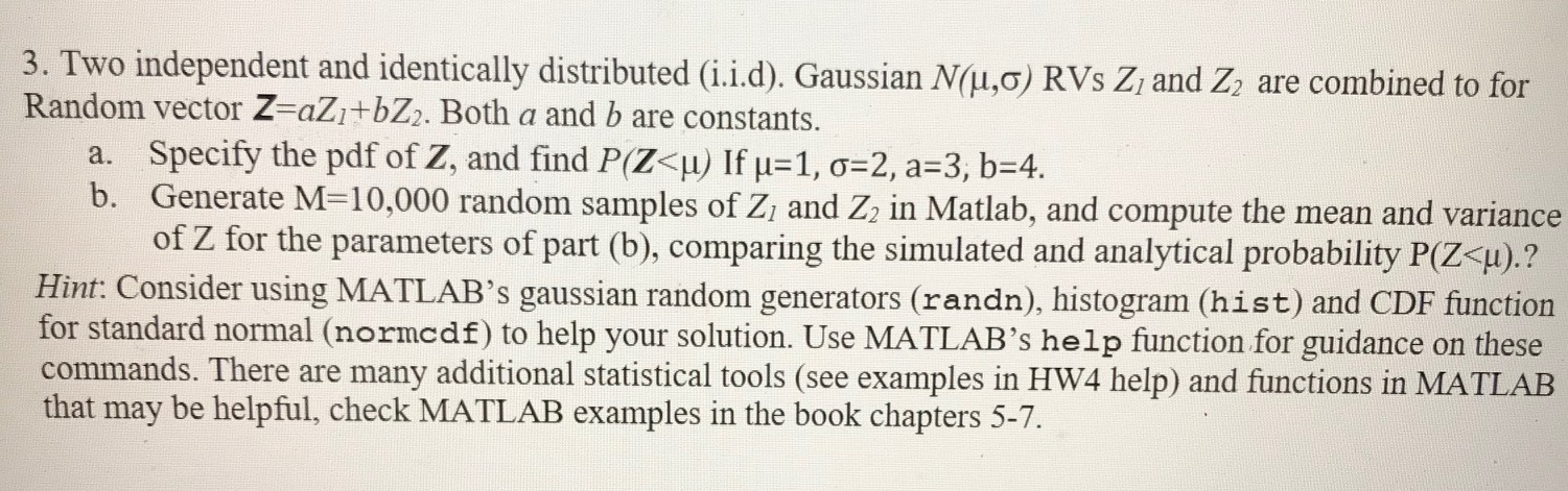3. Two independent and identically distributed | Chegg.com