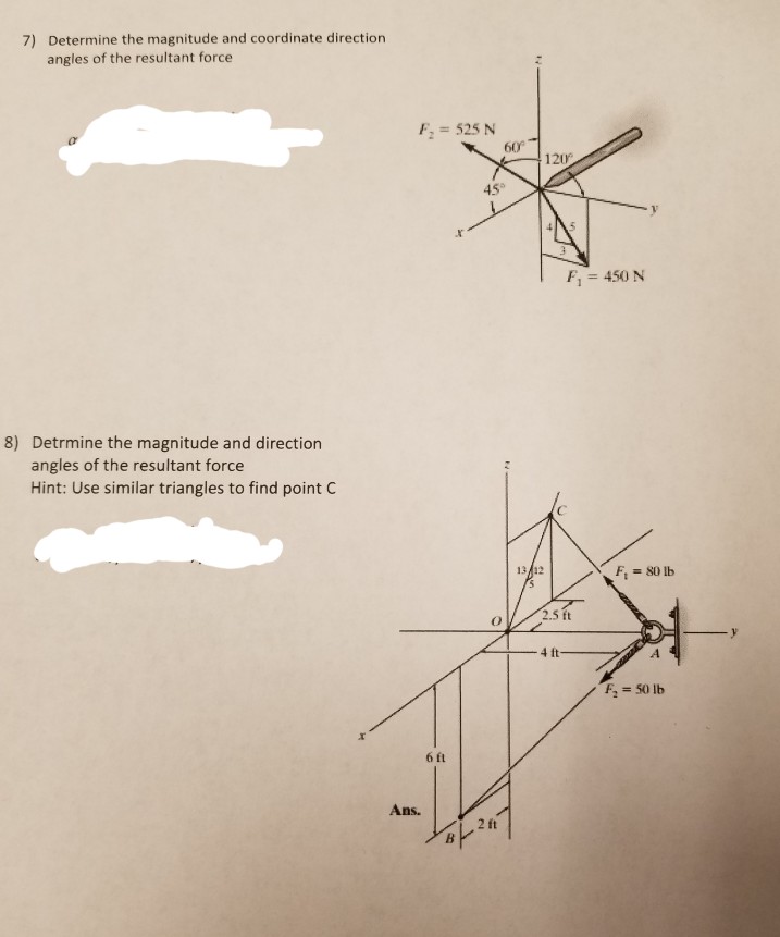 Solved 7) Determine the magnitude and coordinate direction | Chegg.com