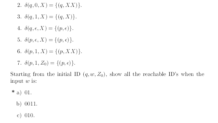 Solved Exercise 6.1.1: Suppose the PDA | Chegg.com