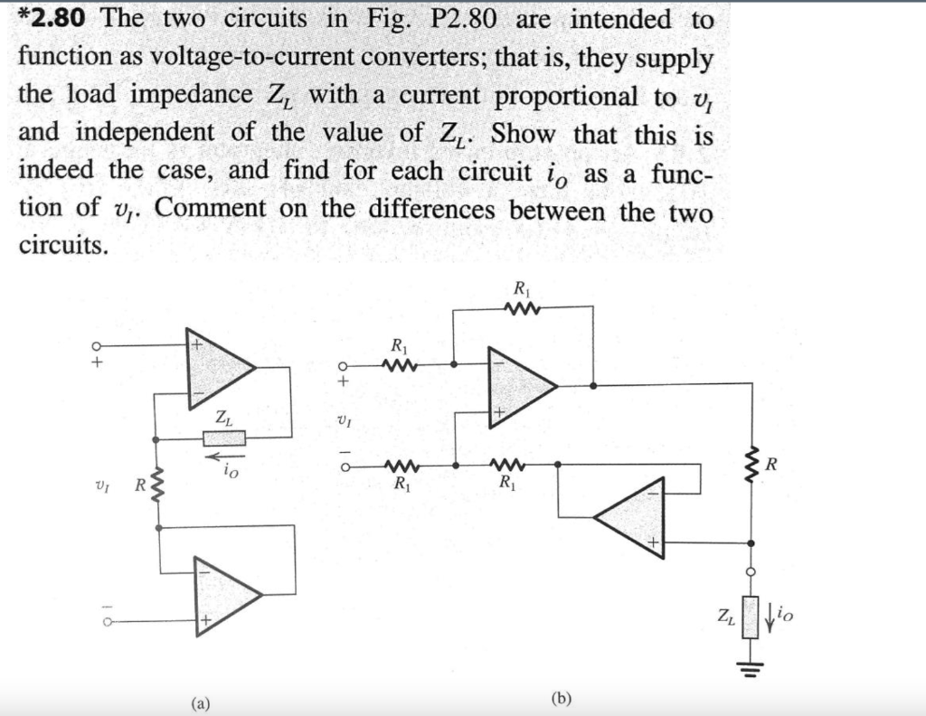 Solved *2.80 The two circuits in Fig. P2.80 are intended to | Chegg.com
