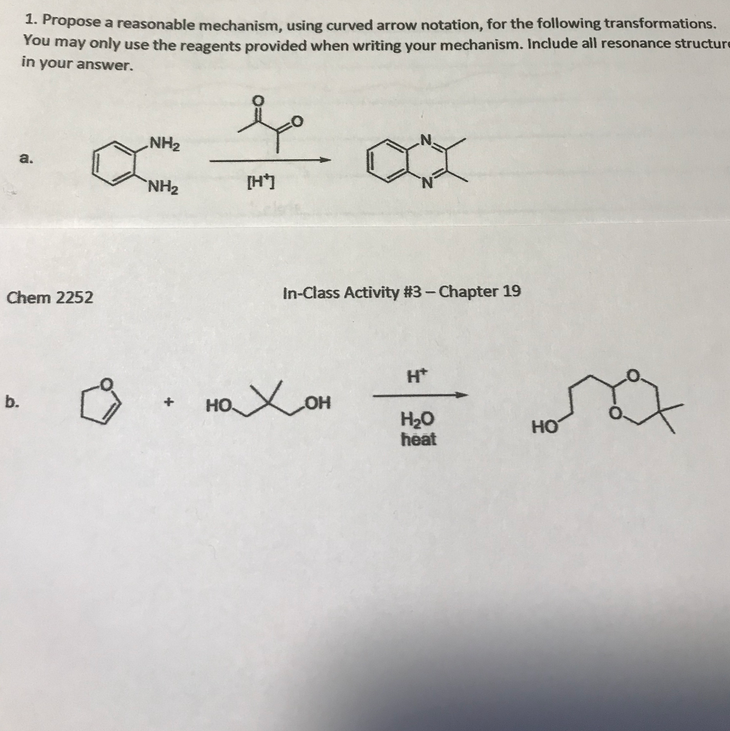 Solved Propose a reasonable mechanism, using curved arrow | Chegg.com