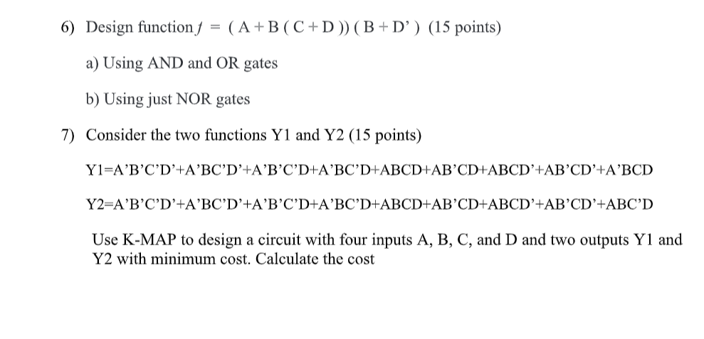 Solved 6 Design Function Ab Cd Bd 15 Points 1584