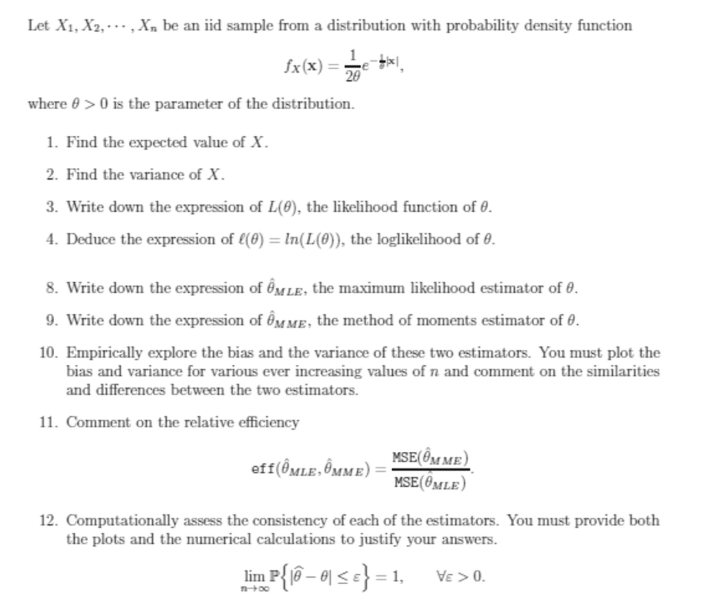 Solved Let Xi, X2.... .Xn be an iid sample from a | Chegg.com