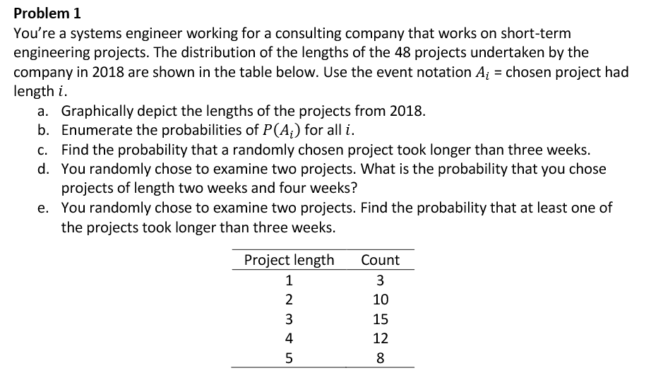 Solved Problem 1 You're a systems engineer working for a | Chegg.com