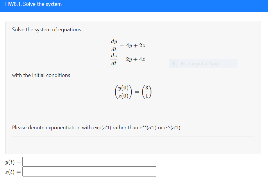 Solved HW8.1. Solve the system Solve the system of equations | Chegg.com
