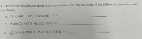 Solved Determine the phasor (polar) ﻿representation (M?θ) | Chegg.com