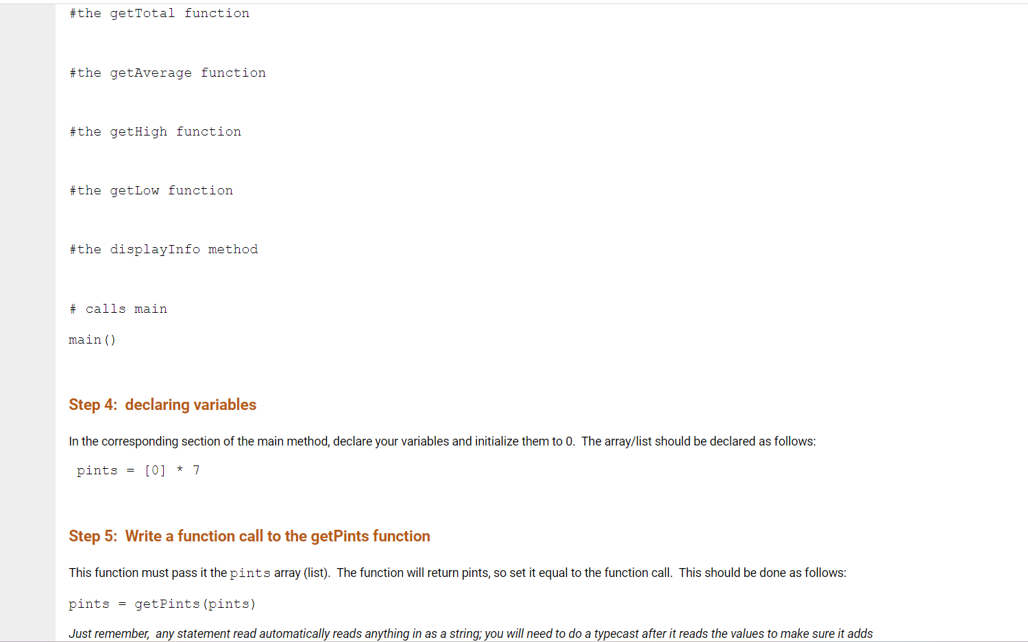 Solved Step 3: Code the main method: \#the main method def | Chegg.com