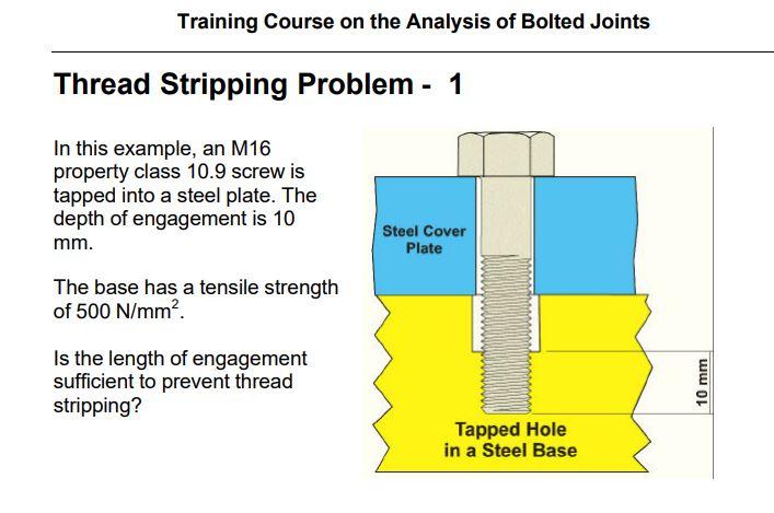 Solved Training Course on the Analysis of Bolted Joints | Chegg.com