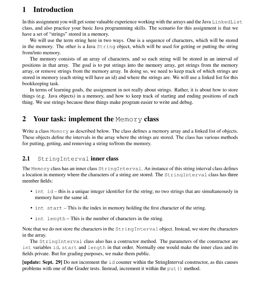 Solved 1 Introduction In this assignment you will get some | Chegg.com
