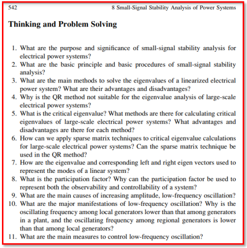 Solved 542 8 Small-Signal Stability Analysis of Power | Chegg.com