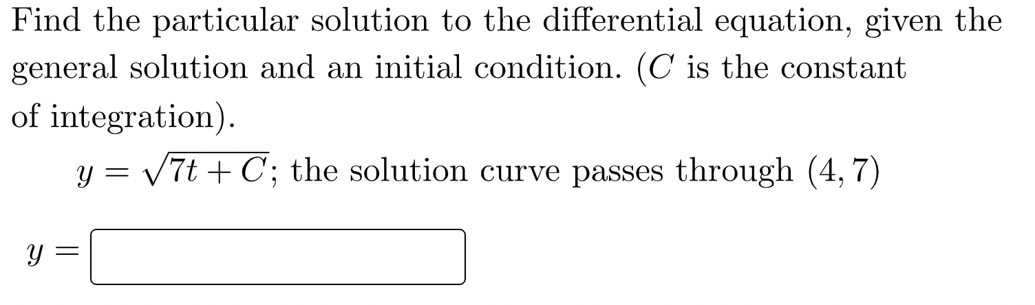 Solved Find the particular solution to the differential | Chegg.com