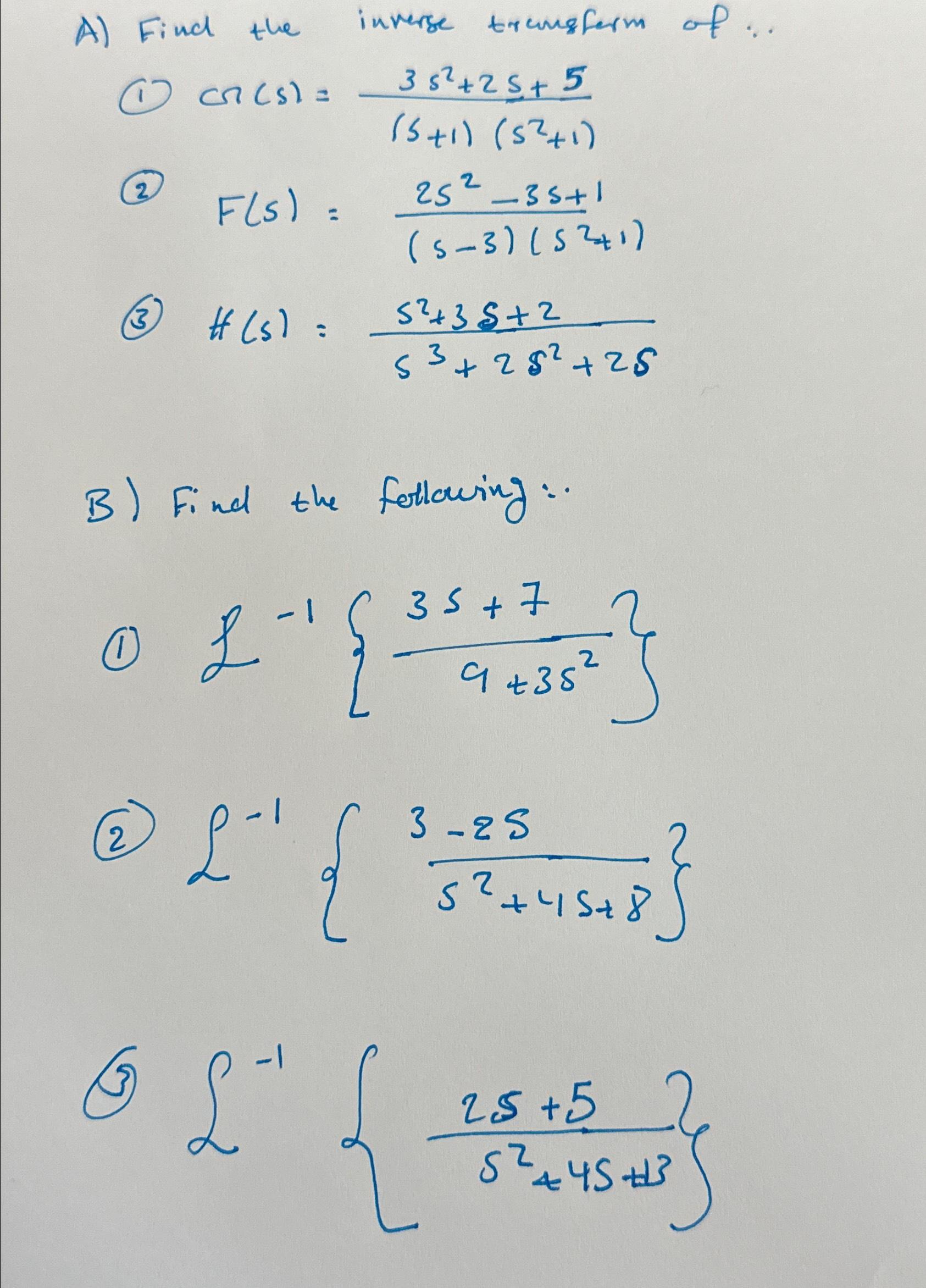 Solved a) ﻿find the inverse | Chegg.com