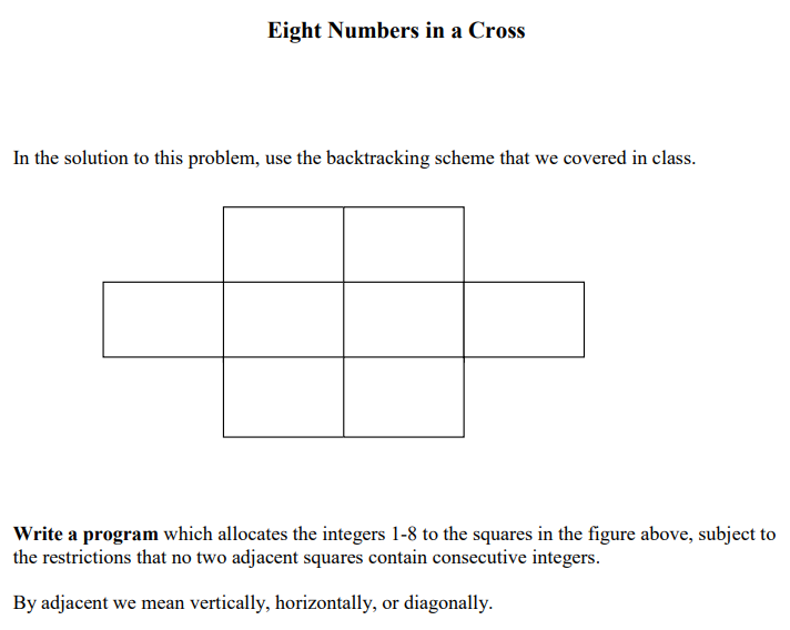 Solved Eight Numbers in a Cross In the solution to this | Chegg.com
