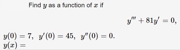 Solved Find y ﻿as a function of x | Chegg.com
