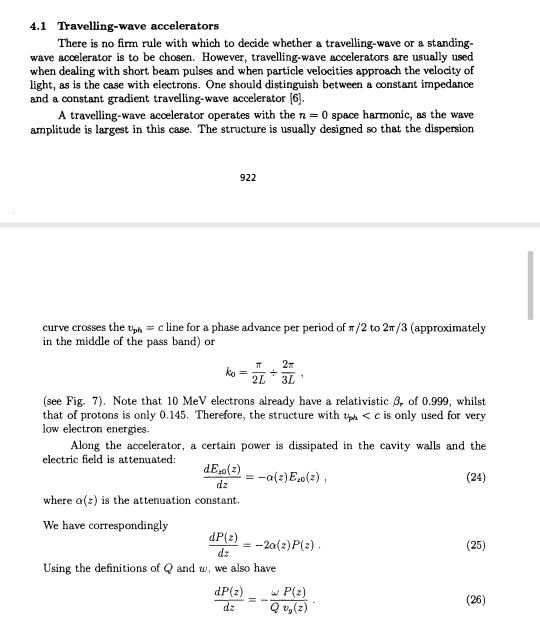 Solved 4 TRAVELLING- AND STANDING-WAVE LINEAR ACCELERATORS | Chegg.com