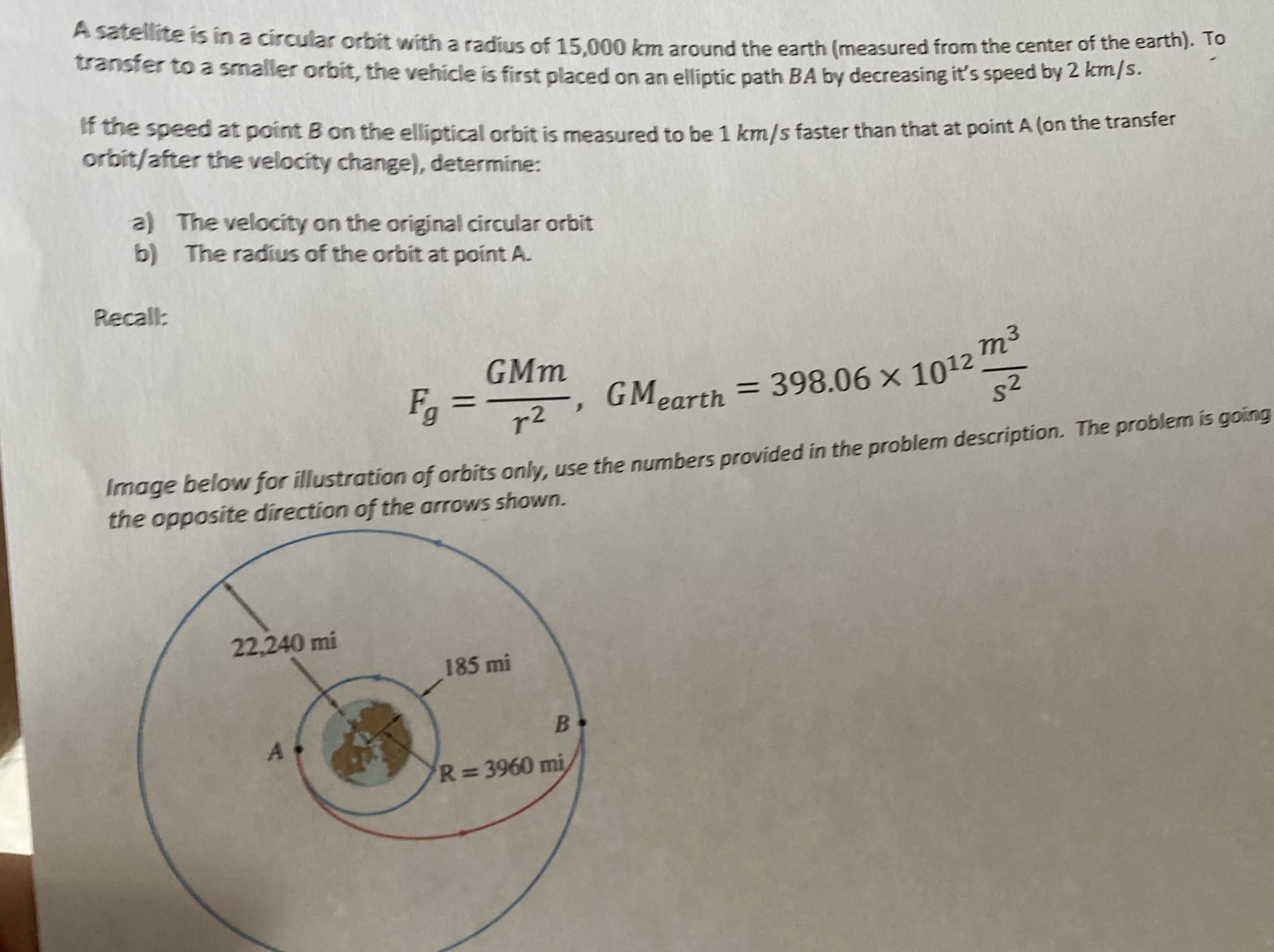 Solved A satellite is in a circular orbit with a radius of | Chegg.com