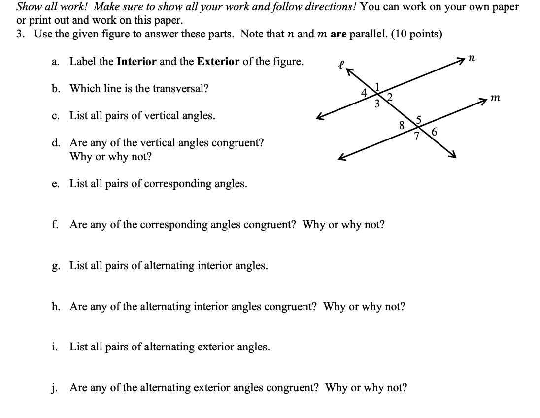 Solved Show all work! Make sure to show all your work and | Chegg.com