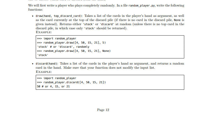 Solved Card Game in Python in Thonny IDE Have learned up to | Chegg.com