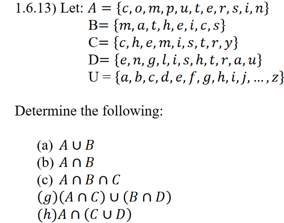 Solved 1.6.13) Let: | Chegg.com
