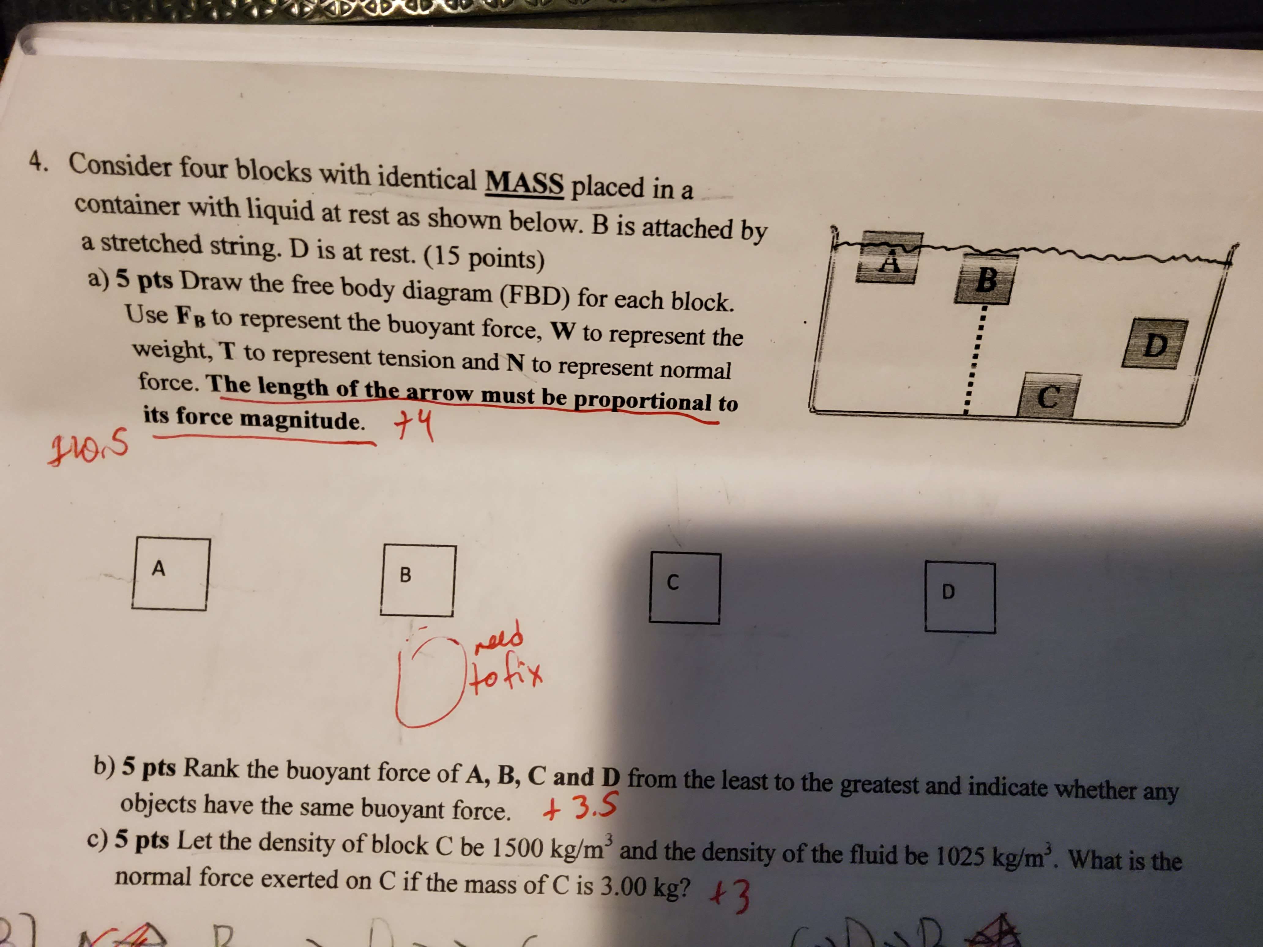 Solved 4. Consider four blocks with identical MASS placed in | Chegg.com