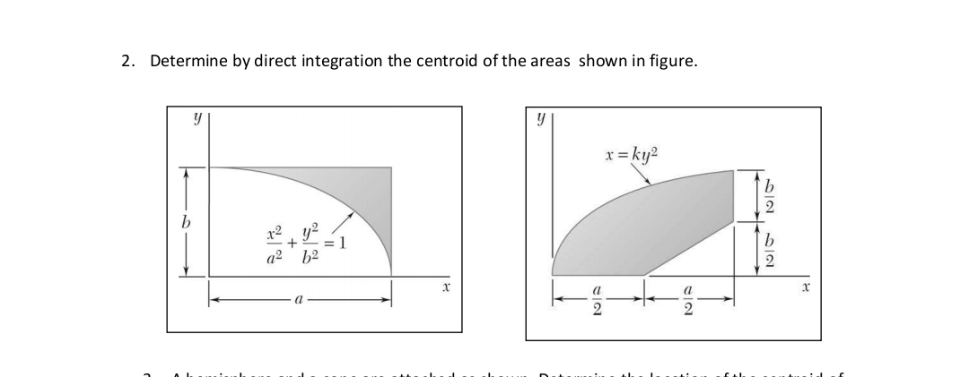 Solved 2. ﻿Determine by direct integration the centroid of | Chegg.com