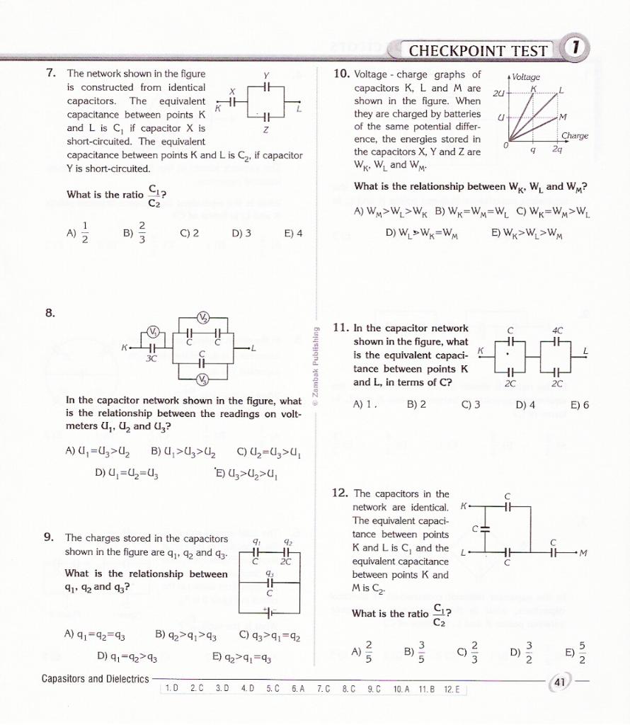 Solved CHECKPOINT TEST 2 7. 10. K 20 H 2C HE 2C 2C In the | Chegg.com