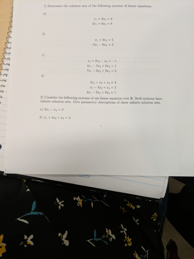 Solved 1) Determine the solution sets of the following | Chegg.com