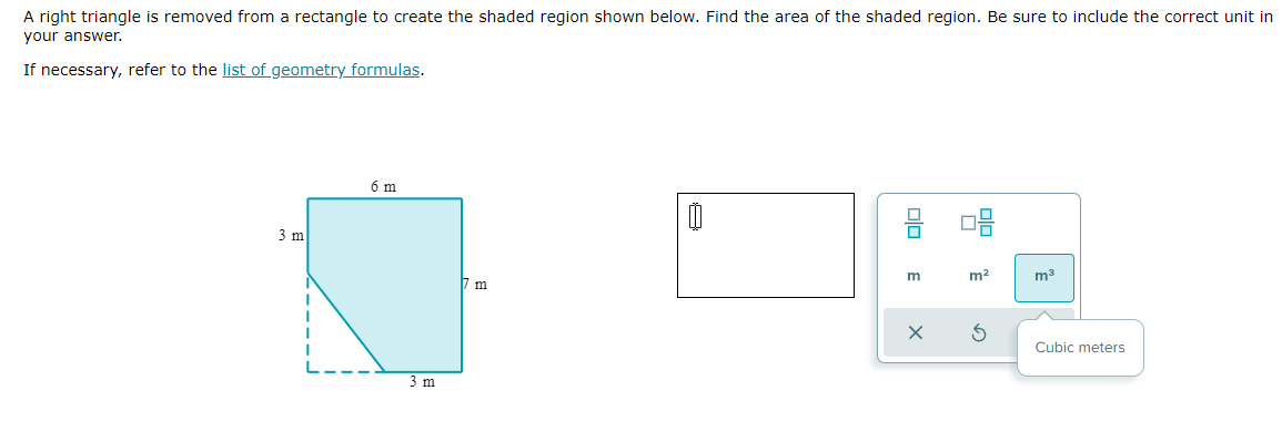 Solved A right triangle is removed from a rectangle to | Chegg.com