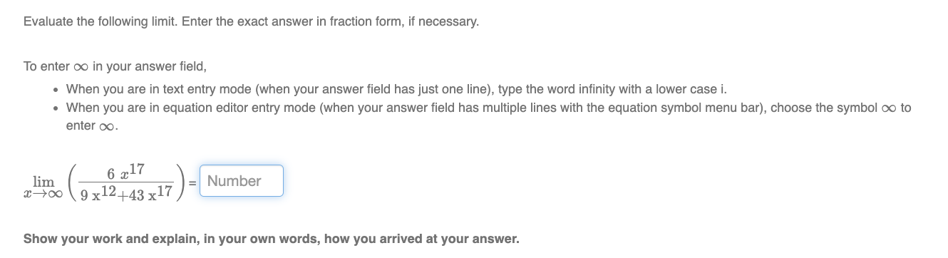 Solved Evaluate the following limit. Enter the exact answer | Chegg.com
