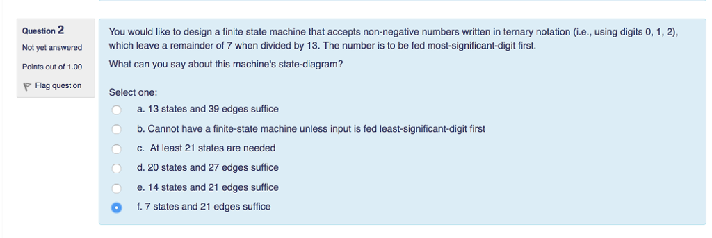 Solved Question 2 Not yet answered Points out of 1.00 You | Chegg.com