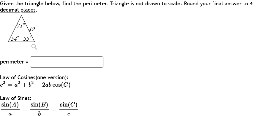 Solved Given the triangle below, find the perimeter. | Chegg.com