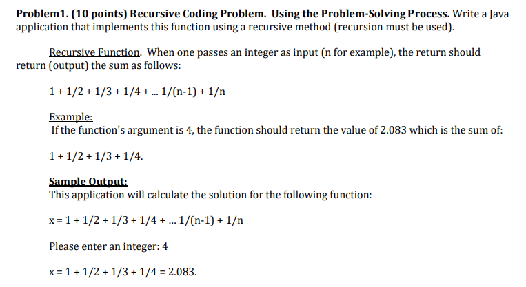 Solved THE OUTPUT CANNOT BE JUST "2.083", OUTPUT SHOULD LOOK | Chegg.com