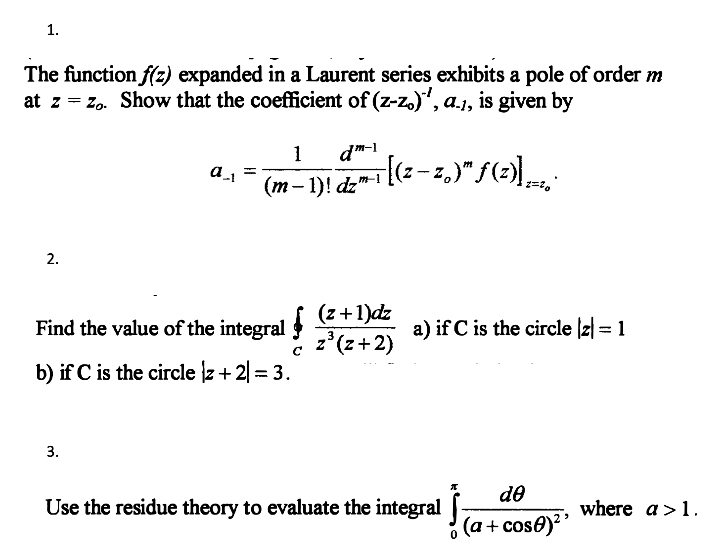 Solved The function f(z) expanded in a Laurent series | Chegg.com