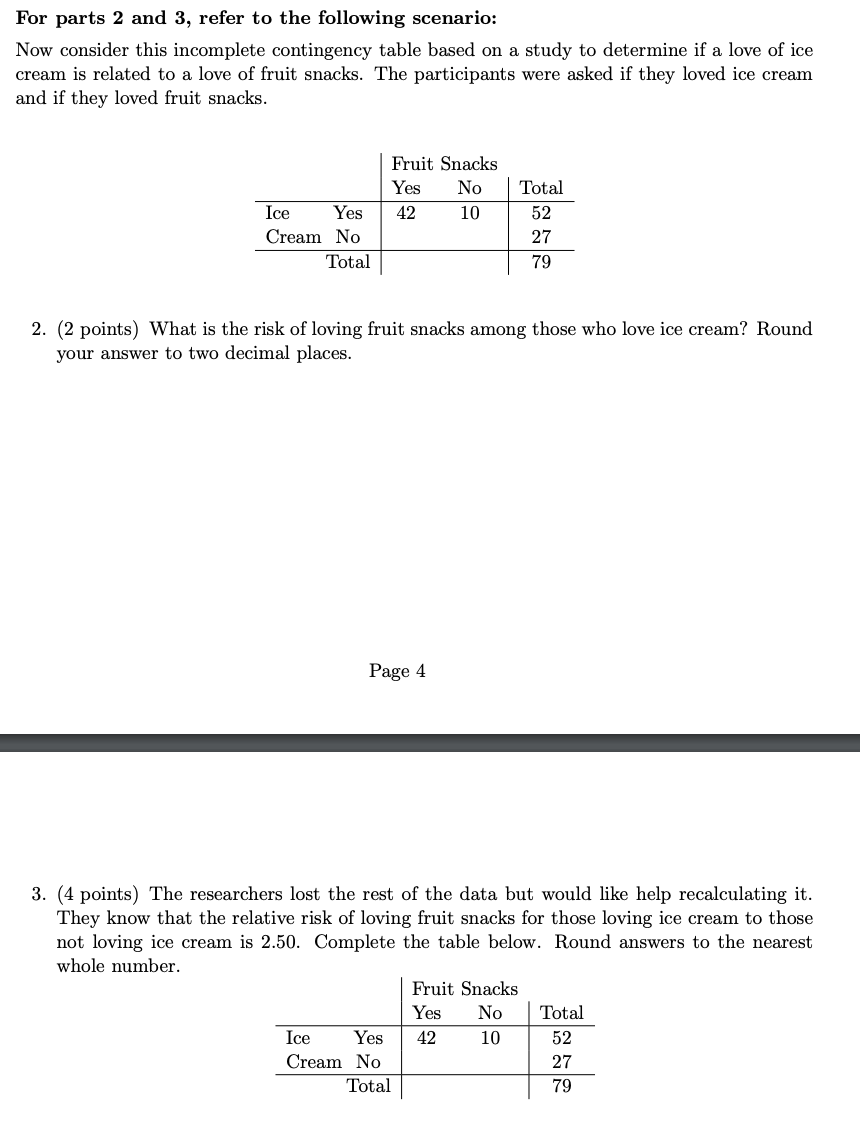 Solved For parts 2 and 3, refer to the following scenario: | Chegg.com