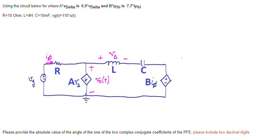 Solved Using the circuit below for where A∗v Delta is | Chegg.com