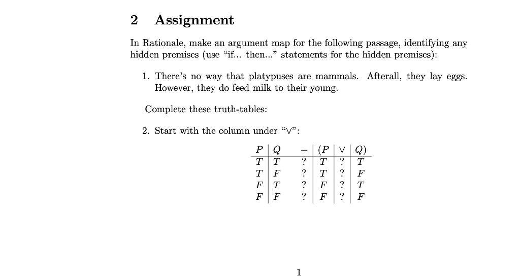 Solved 2 Assignment In Rationale, make an argument map for | Chegg.com