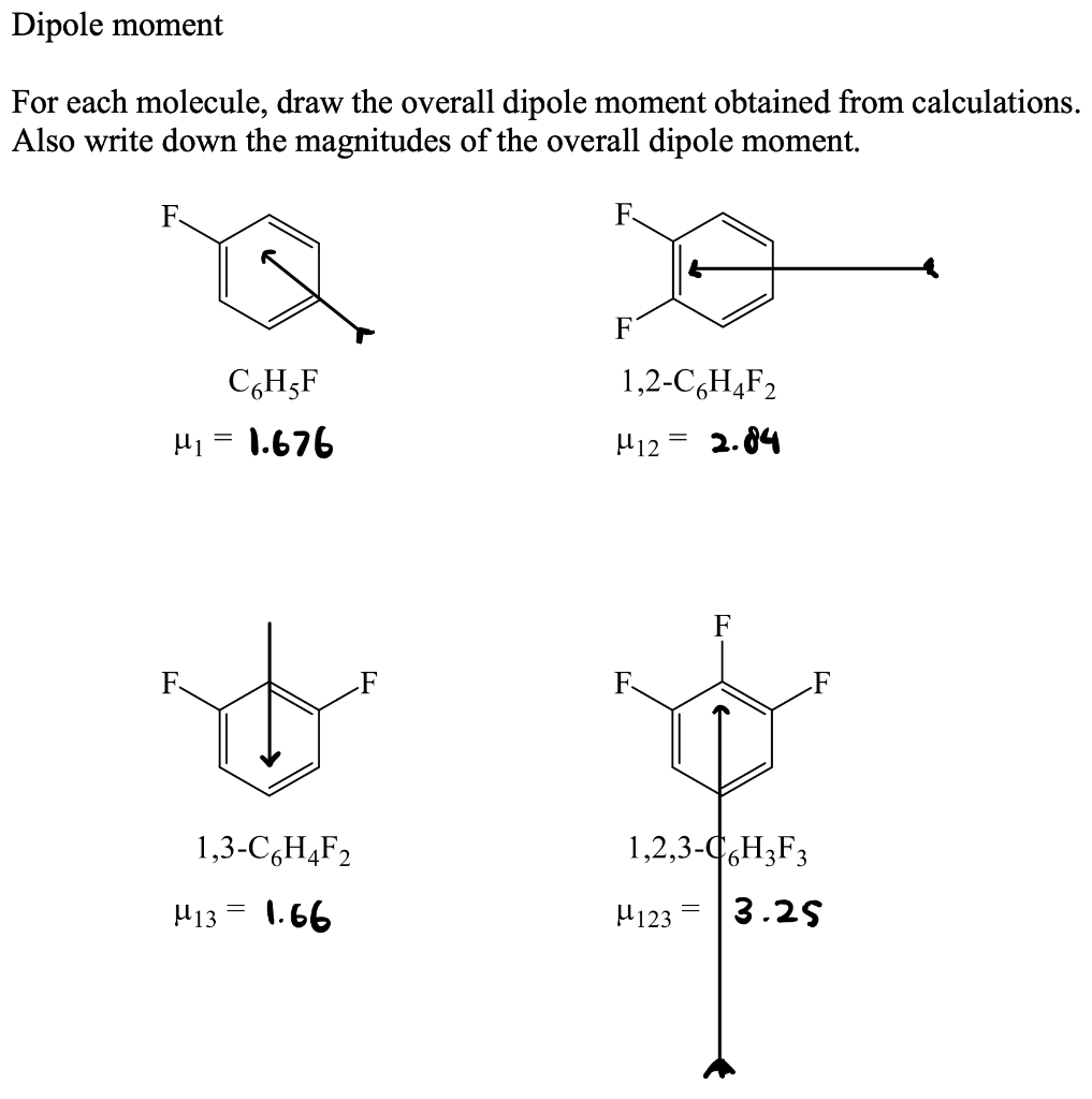 Solved Dipole moment For each molecule, draw the overall | Chegg.com