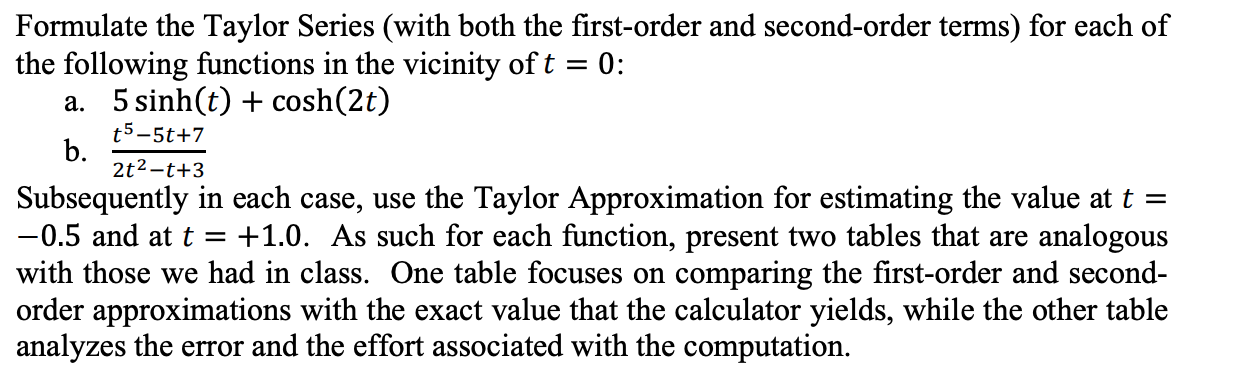 Solved Formulate the Taylor Series (with both the | Chegg.com