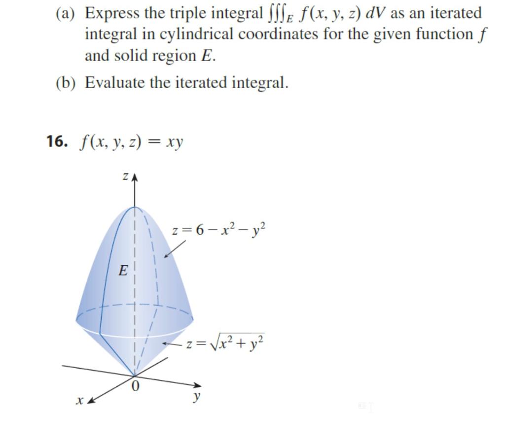 Solved (a) Express the triple integral ∭Ef(x,y,z)dV as an | Chegg.com