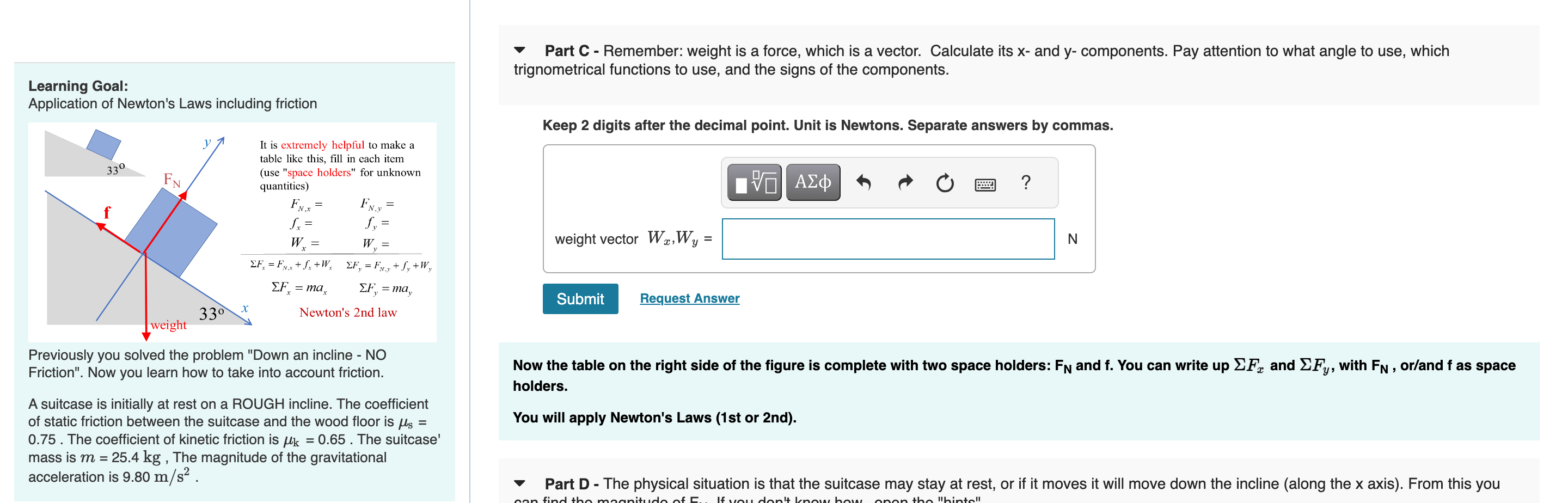 Solved Learning Goal: Application of Newton's Laws including | Chegg.com