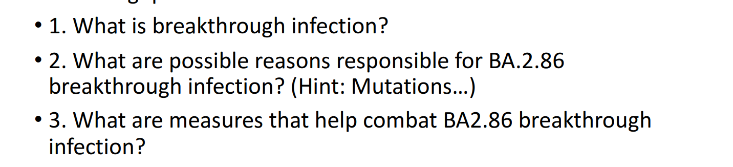 Solved - 1. What is breakthrough infection? - 2. What are | Chegg.com