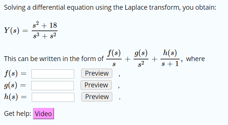 Solved Solving a differential equation using the Laplace | Chegg.com Solved Solving a differential equation using the Laplace | Chegg.com