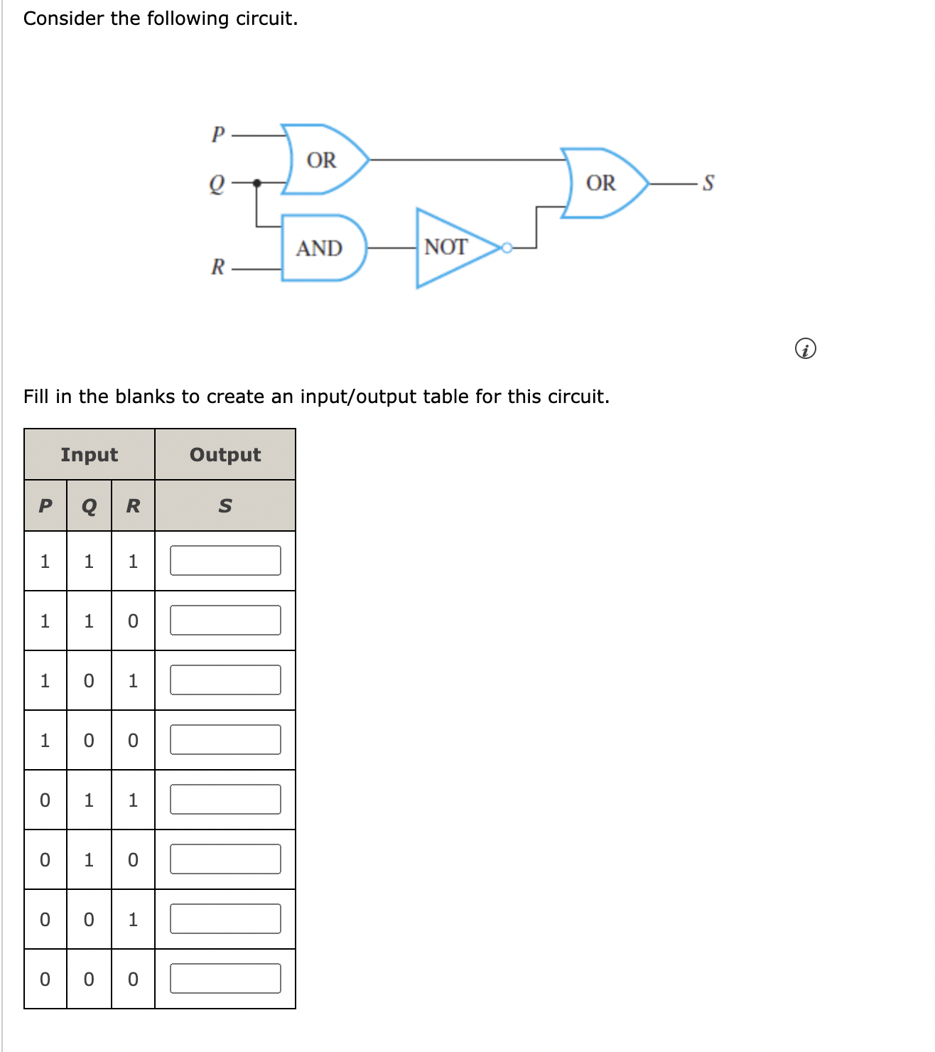 Solved Consider the following circuit. Fill in the blanks to | Chegg.com