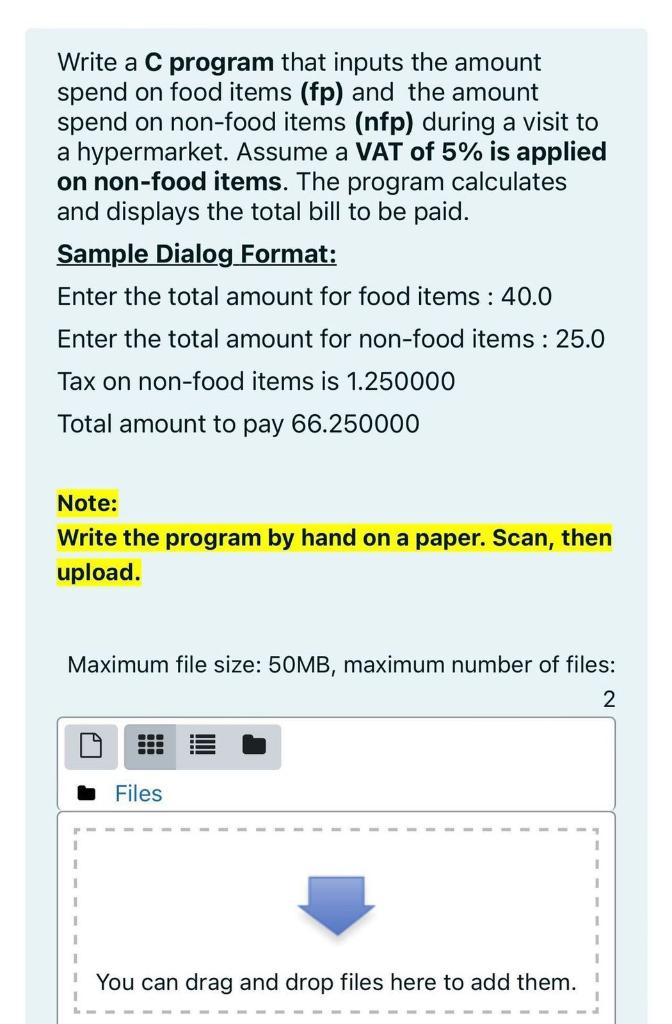 Solved Write a C program that inputs the amount spend on | Chegg.com